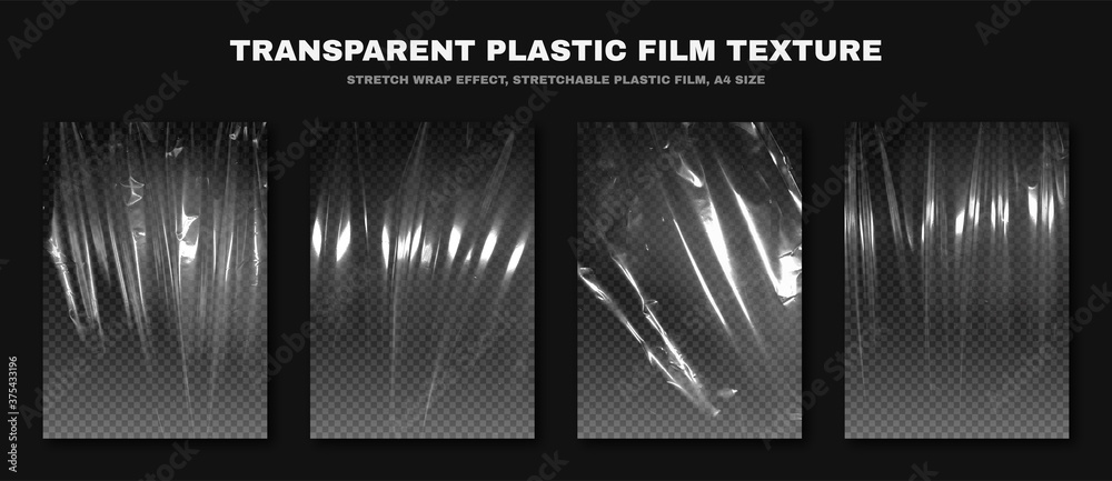 Transparent plastic film texture, stretchable polyethylene film, A4 ...