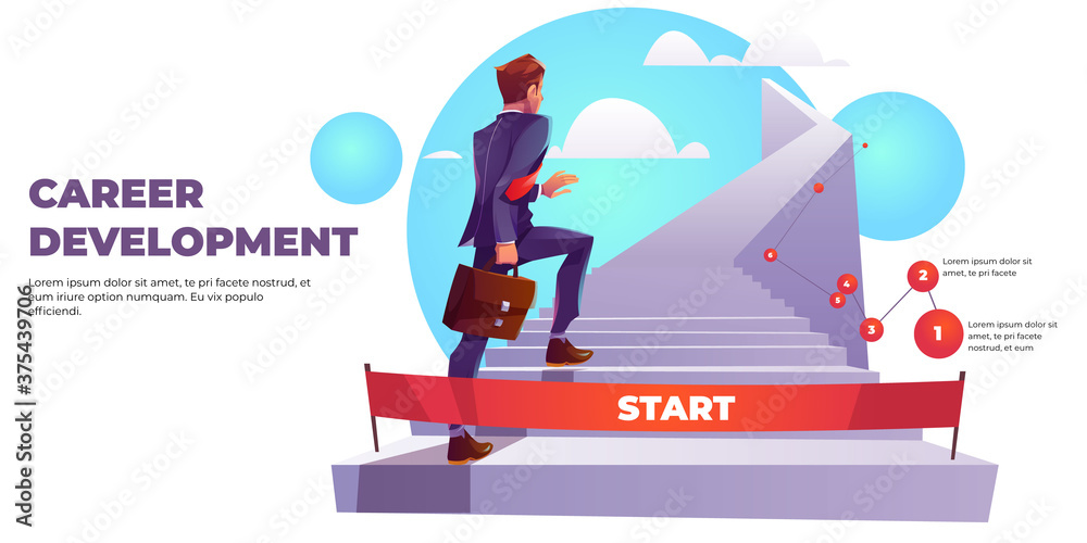 Poster Career development infographics banner, ladder to success – Wall ...