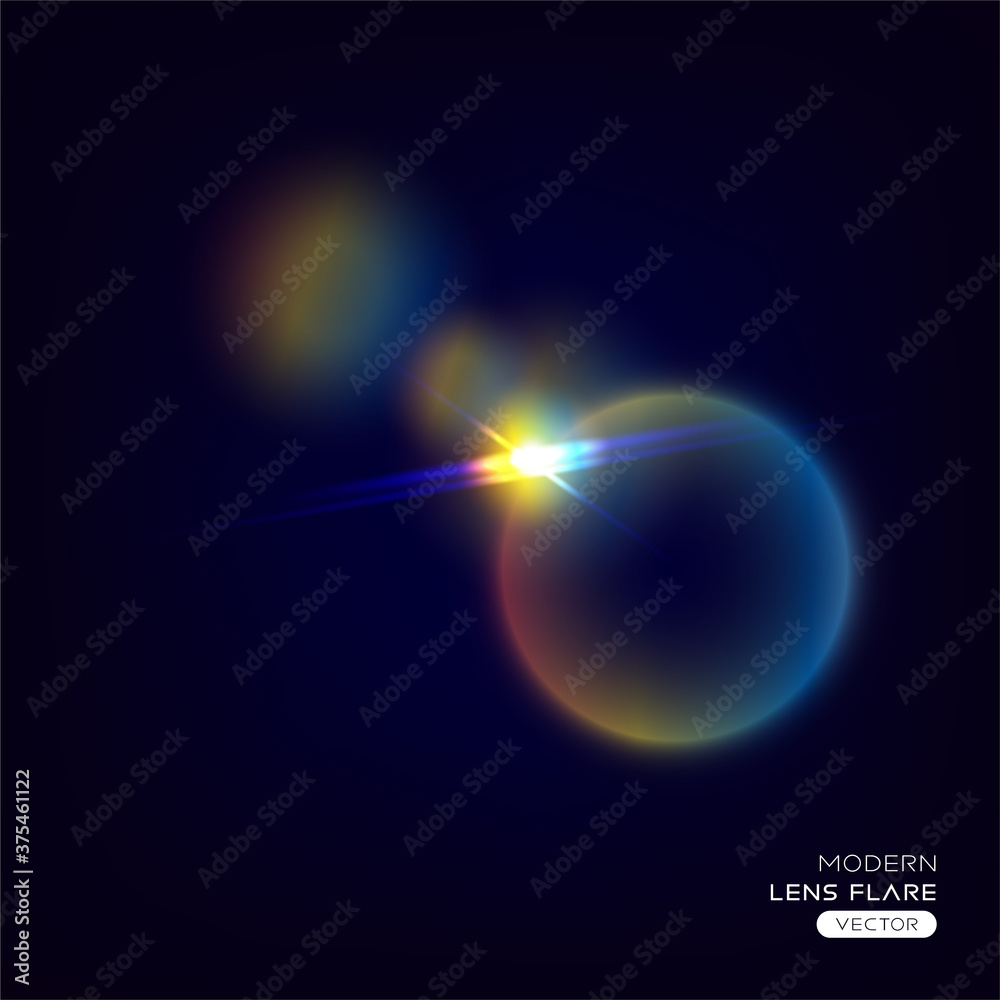 Modern Lens Flare effect vector illustration Stock Vector | Adobe Stock