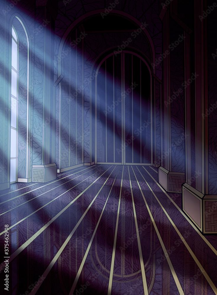 Castle Hallway Night