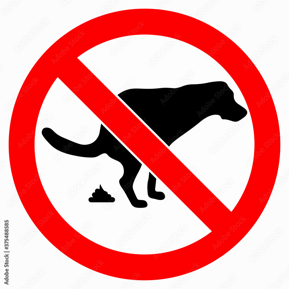No dog pooping sign, vector illustration Stock Vector | Adobe Stock