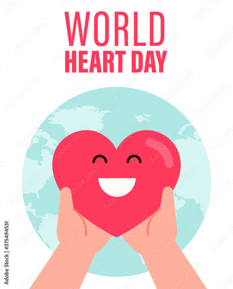 World Heart Day Background Campaign Poster Slogan Vector Illustration ...