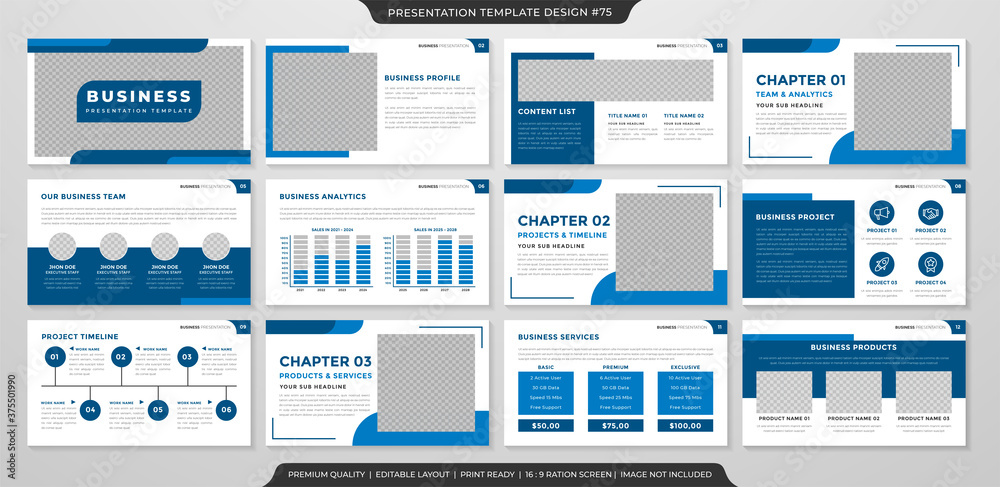 set of corporate presentation template design with minimalist concept ...