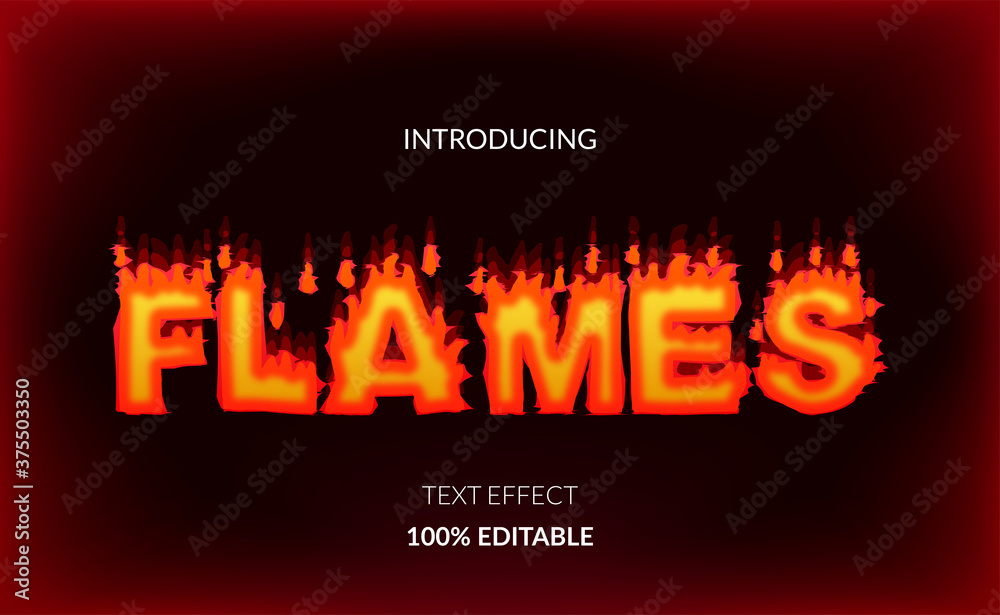 fire flames editable text effect. hot and heat suitable for burning ...