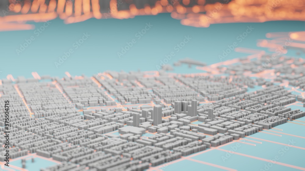 Smart city and Urban landscape. City Top View of landscape Building ...