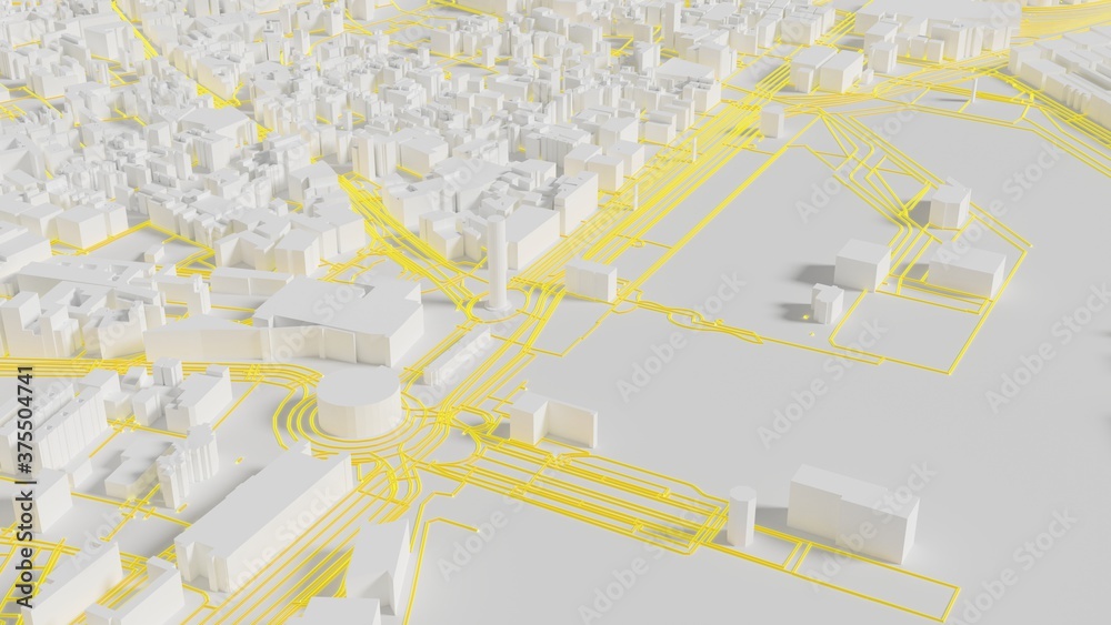 Smart city and Urban landscape. City Top View of landscape Building ...