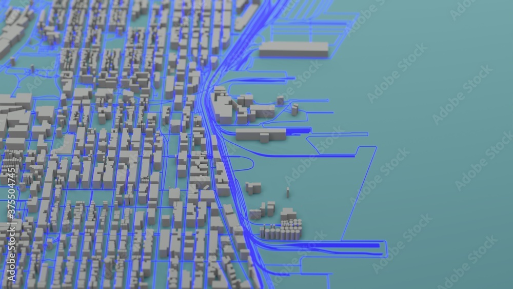 Smart city and Urban landscape. City Top View of landscape Building ...