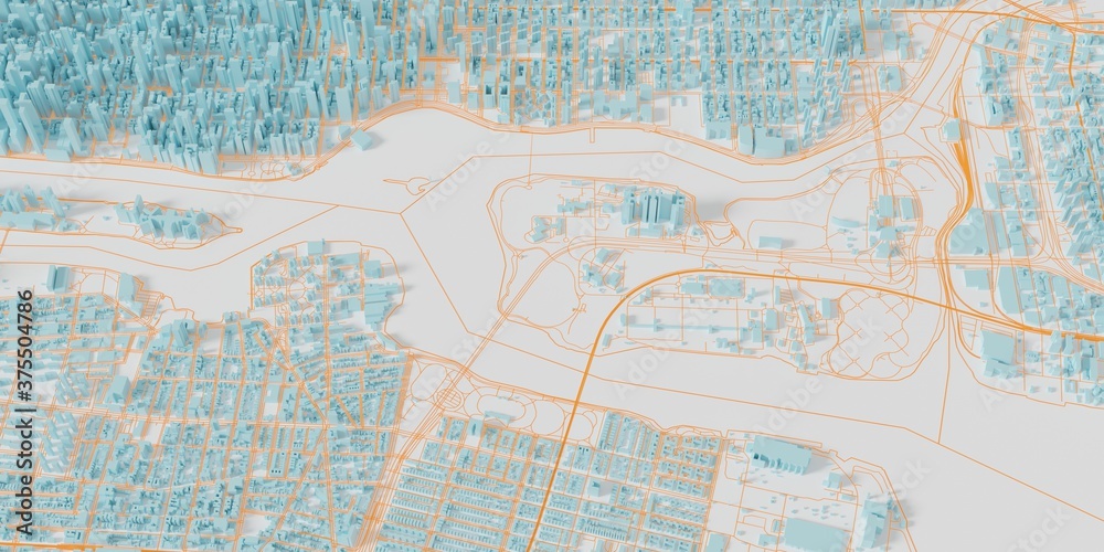 Smart city and Urban landscape. City Top View of landscape Building ...