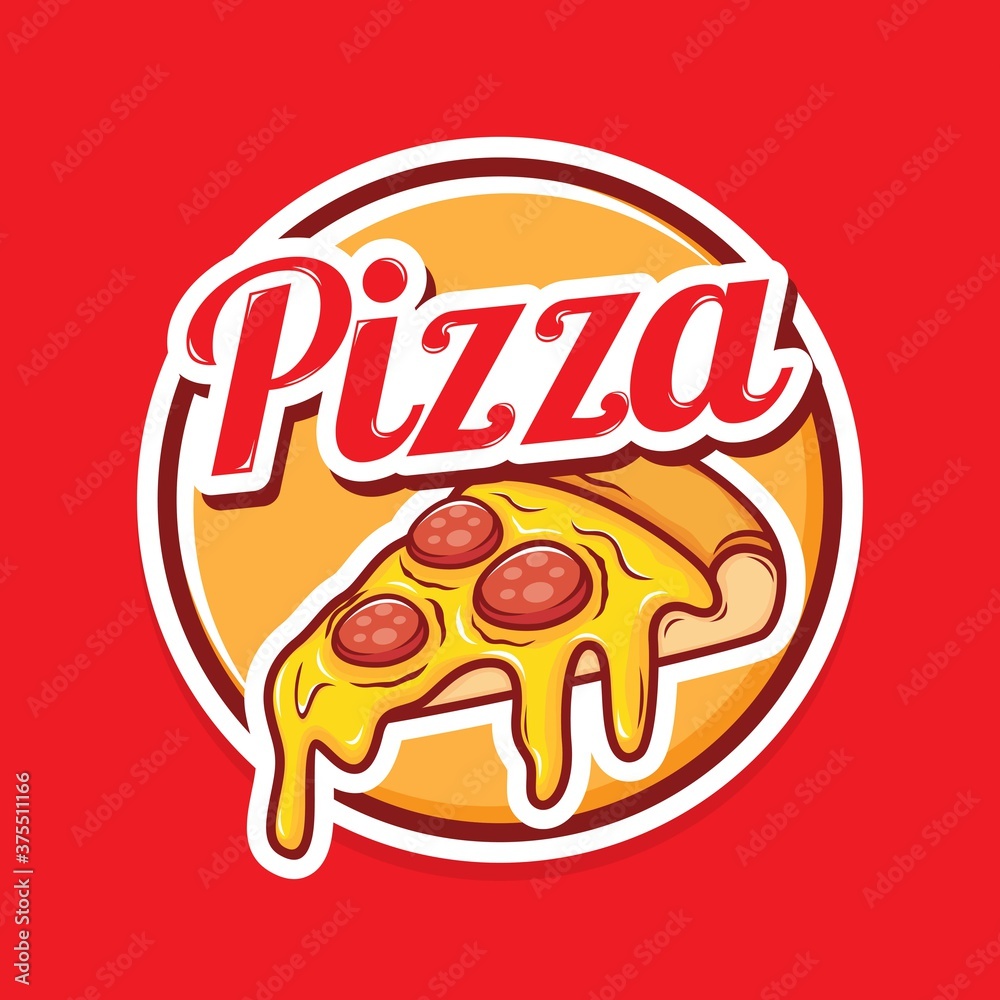 Pizza logo design Stock-Vektorgrafik | Adobe Stock