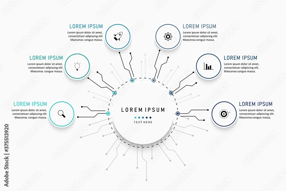 Business data visualization. Process chart. Abstract elements of graph ...