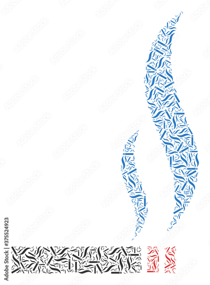 Vetor de Vector smoking cigarette mosaic is formed from scattered ...