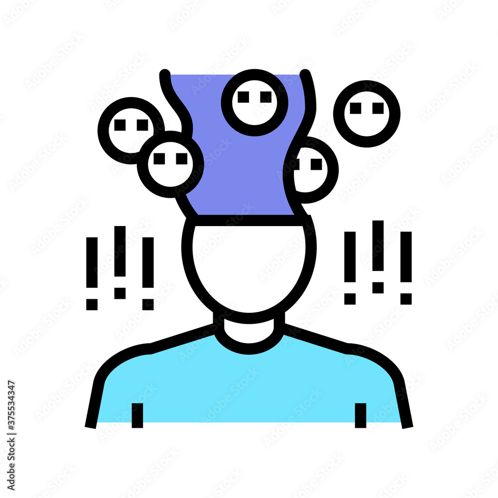 phobia psychological problems color icon vector. phobia psychological ...