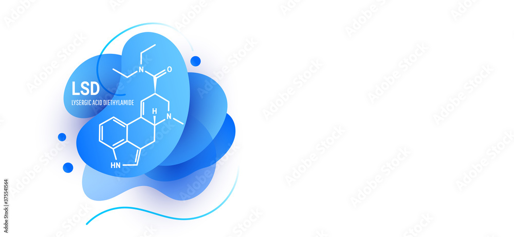 Vetor de Lysergic acid diethylamide LSD, acid, structural chemical ...