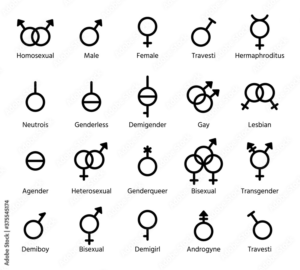 Black And White Gender Symbols