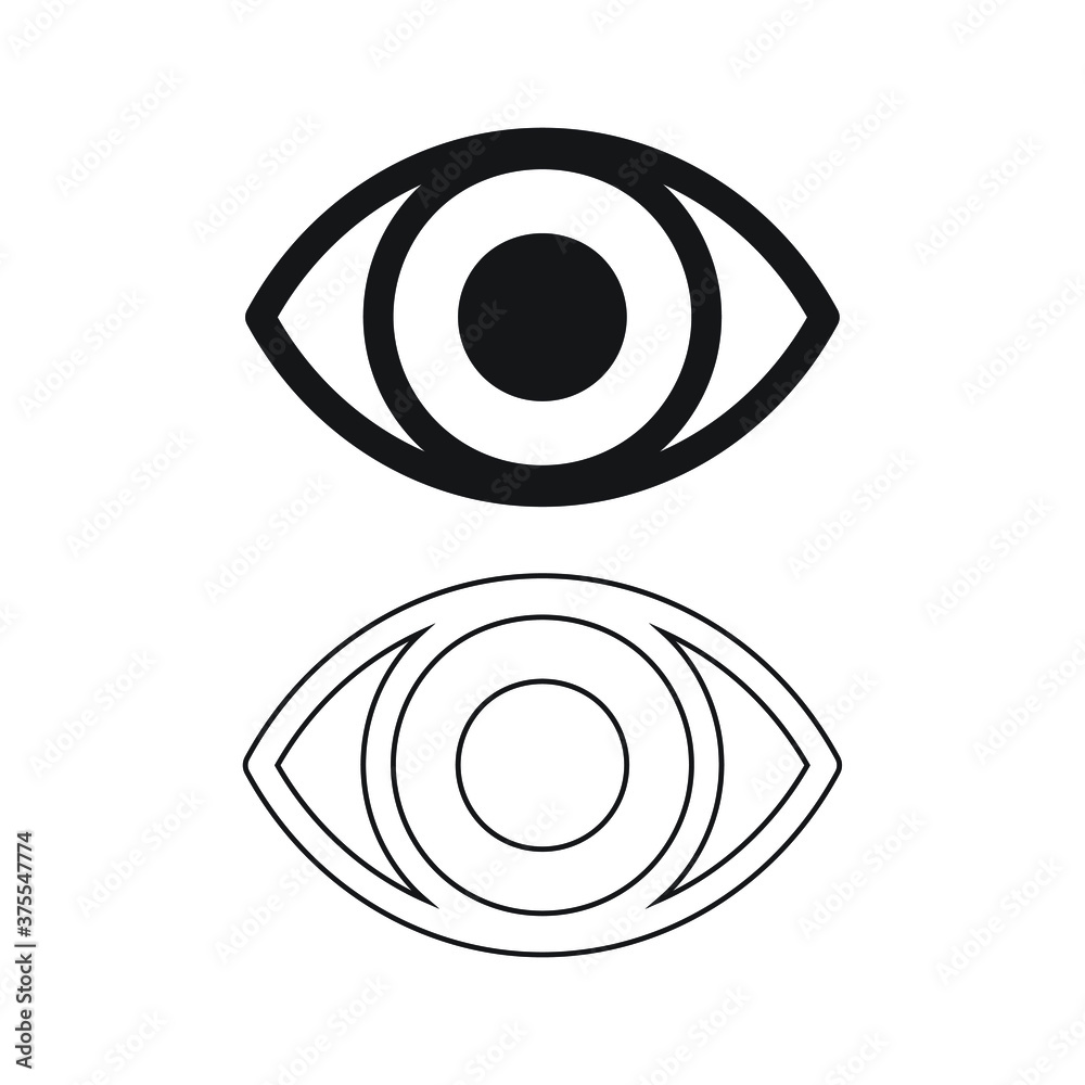Eye vector icon. Optic eyesight and look symbol. View or watch sign ...