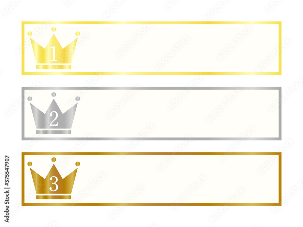 Ranking chart with gold, silver and bronze crowns. Vector illustration ...