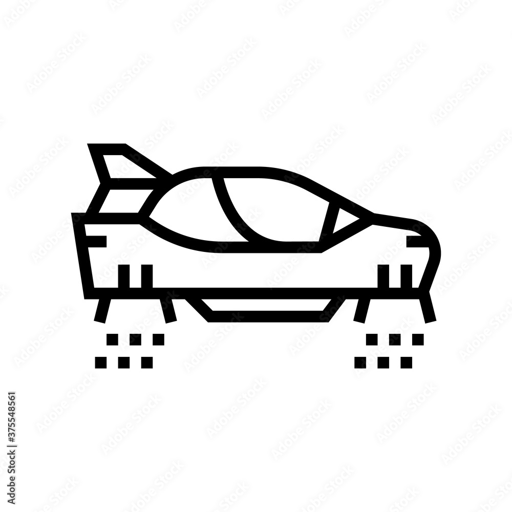 flying car line icon vector. flying car sign. isolated contour symbol ...