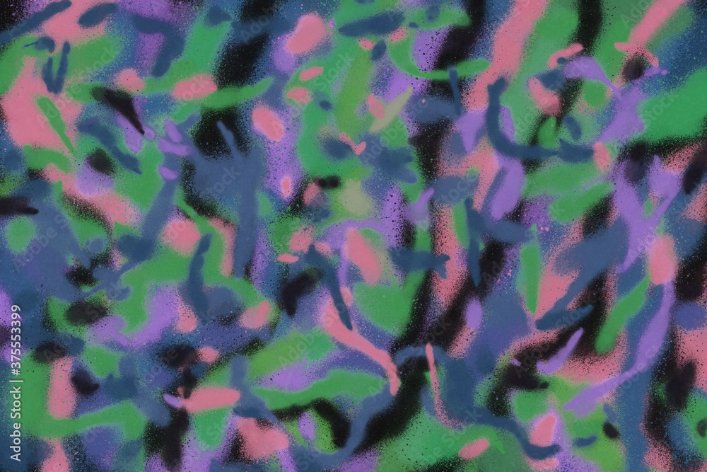 Colorful spray paint ink texture. Graffiti painting on the wall. Street ...