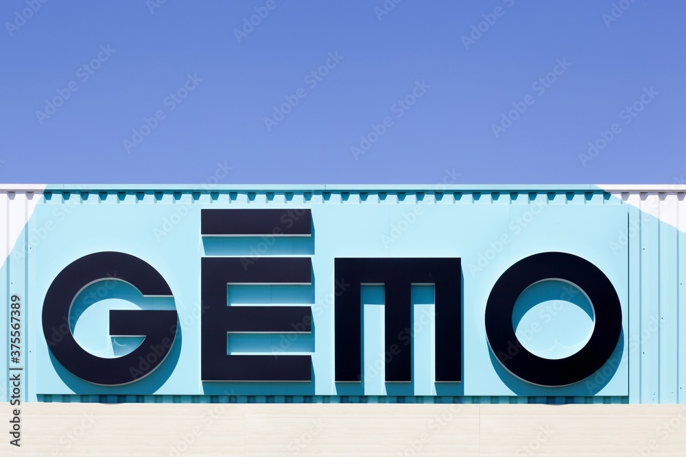 Mably, France - May 31, 2020: Gemo logo on a wall. Gemo is a French ...
