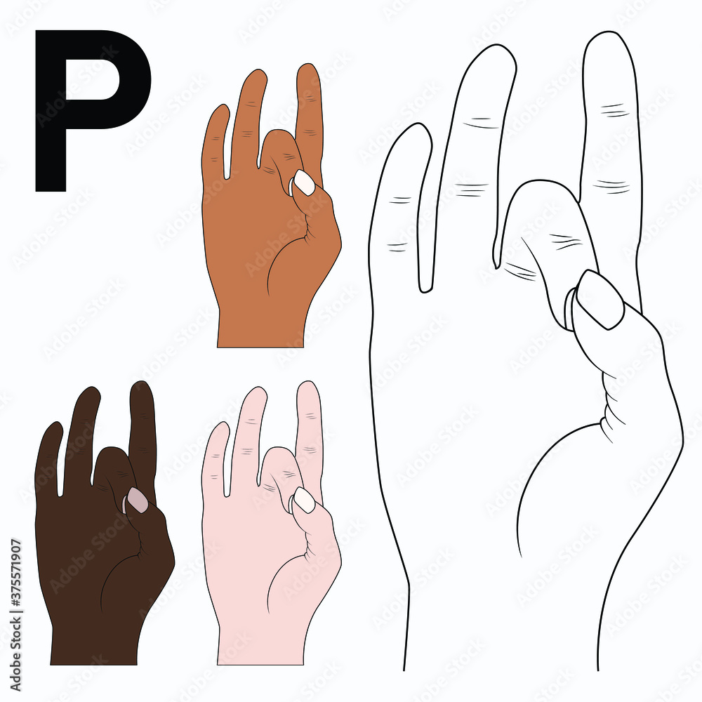 "Р" - the eighteenth letter of the alphabet in sign language, Russian ...