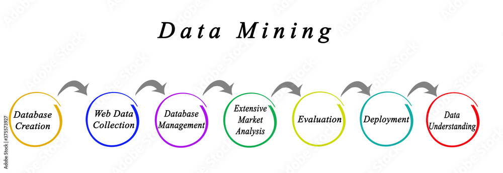 Seven components of data mining Stock Illustration | Adobe Stock