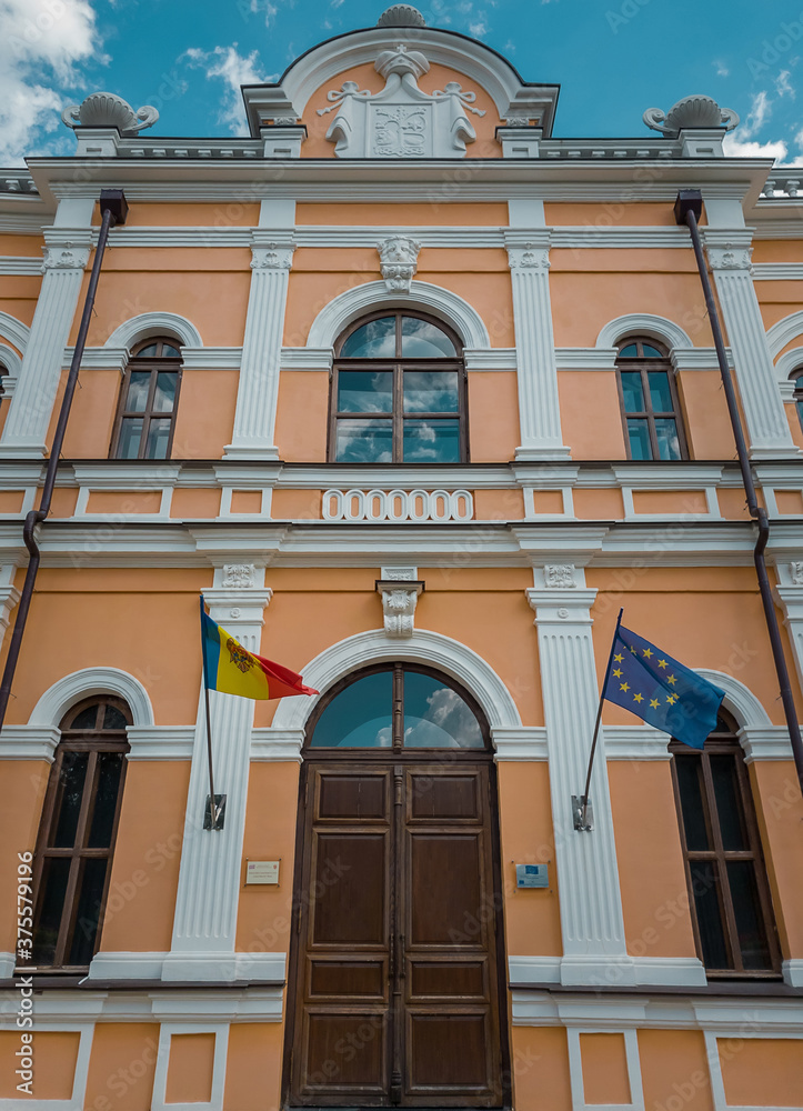 The main door and facade of the Manuc Bei mansion. Manuc Bey palace ...