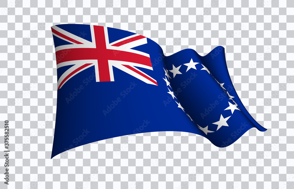 Cook island flag state symbol isolated on background national banner ...