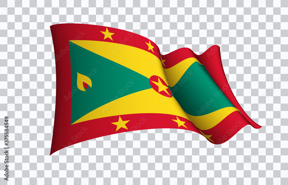 Grenada flag state symbol isolated on background national banner ...