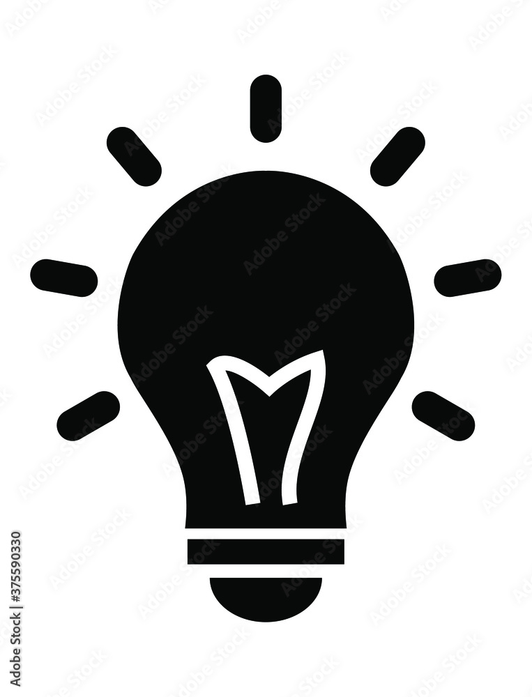 Light Bulb icon vector, isolated on white background. Idea sign ...
