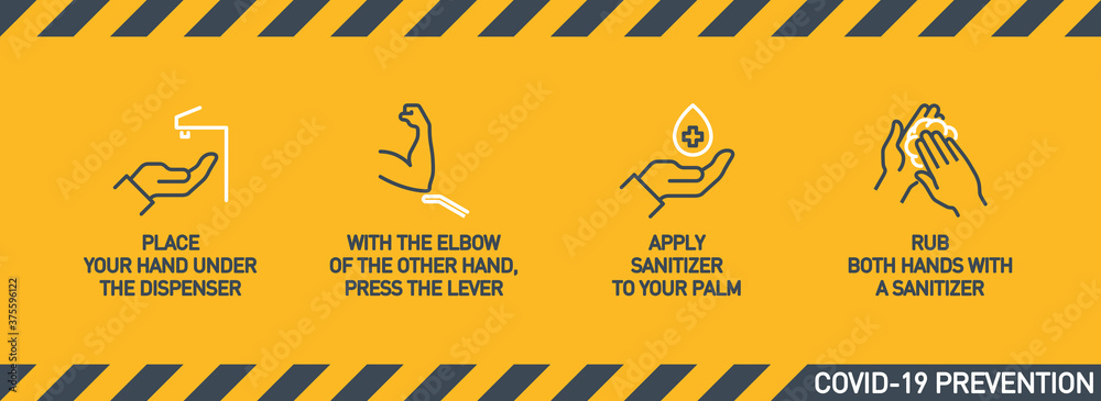 Infographic illustration of How to use hand sanitizer properly ...