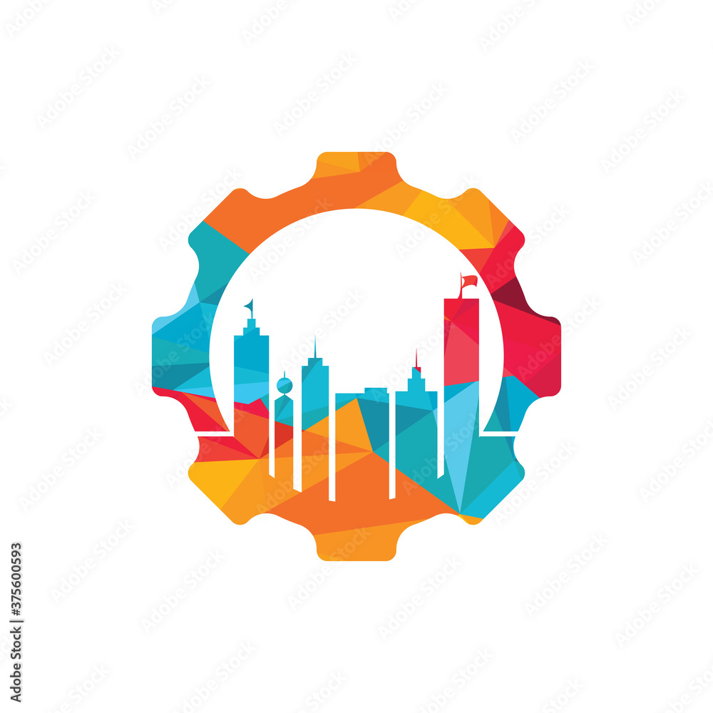Gear Building Vector Logo Design Building Maintenance Logo Design gear-building-vector-logo-design-building-maintenance-logo-design