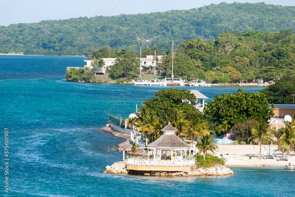Ocho Rios Resort Town Beach Gazebo Stock Photo | Adobe Stock