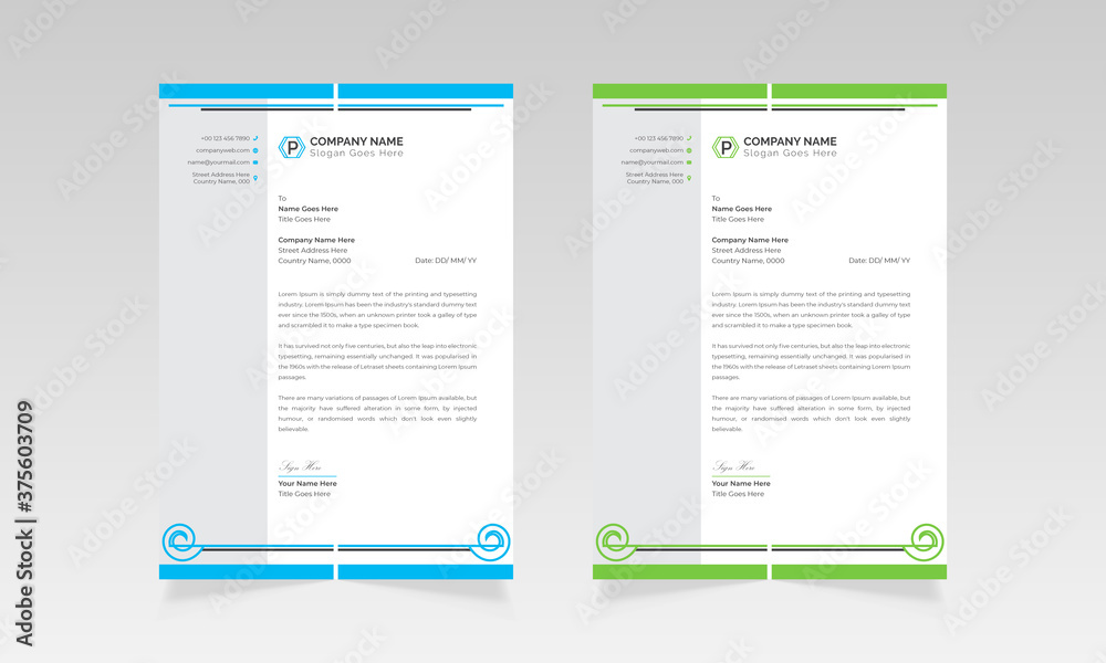 Corporate business letterhead design vector template Stock Vector ...