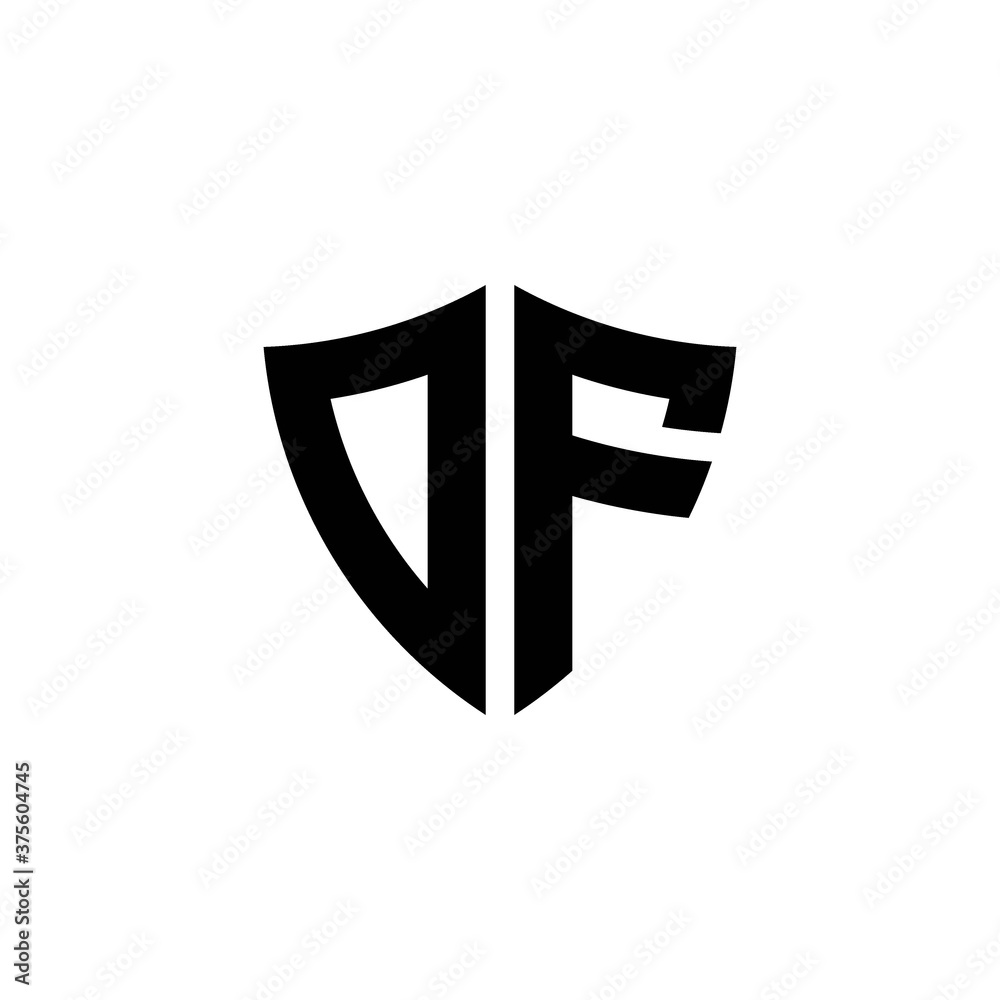 DF monogram logo with shield shape design template Stock Vector | Adobe ...