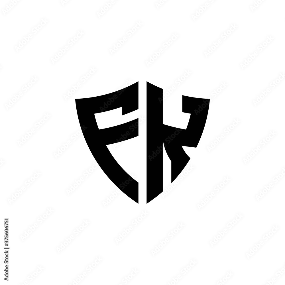 FK monogram logo with shield shape design template Stock Vector | Adobe ...