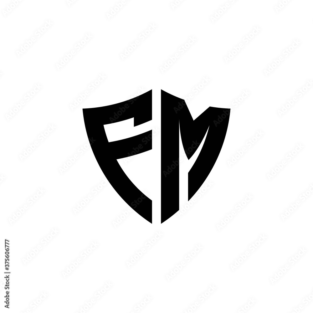 FM monogram logo with shield shape design template Stock Vector | Adobe ...