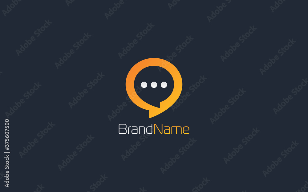 Communication logo forms chat bubble with orange color Stock Vector ...