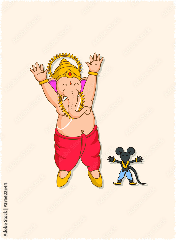 Vector illustration of lord Ganesha in Playful mood Stock Vector ...