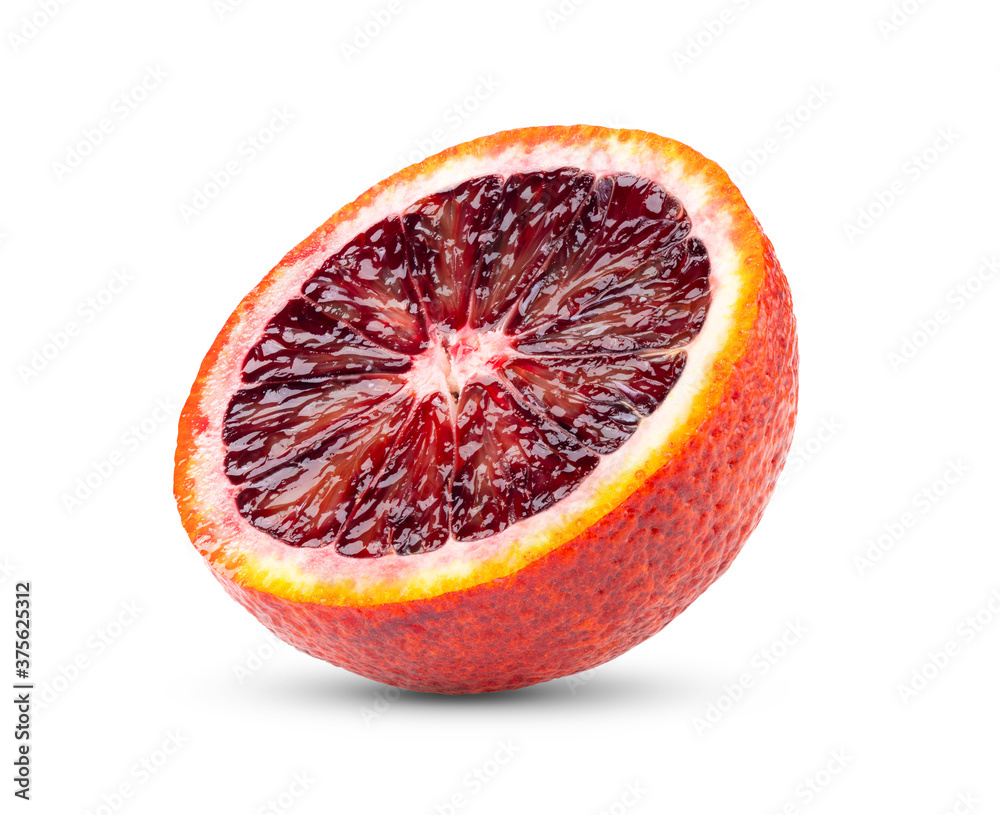 half blood oranges on white background. Stock Photo | Adobe Stock