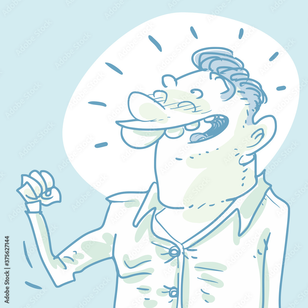 energetic young man cartoon, vector illustration. Stock Vector | Adobe ...