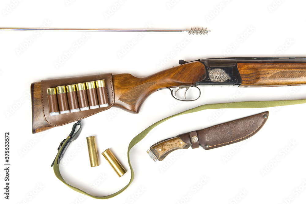 double-barreled rifle Stock Photo | Adobe Stock