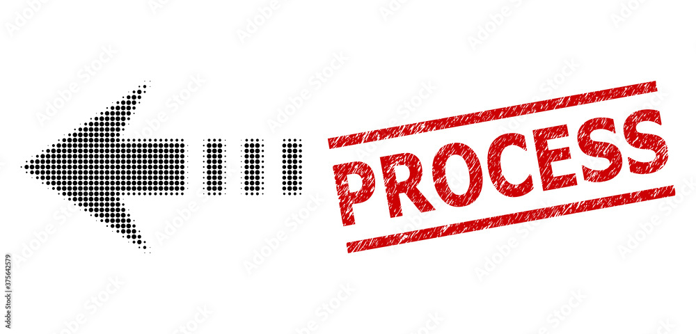 Send left halftone dotted vector and Process grunge stamp seal. Seal ...