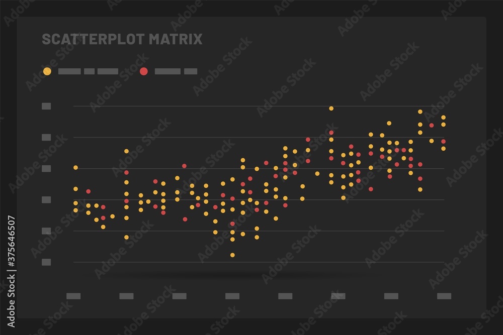 Scatterplot Matrix. Elements of infographics on a dark background. Use ...