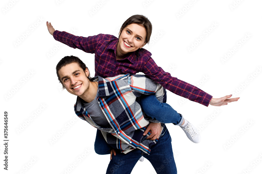 I believe I can fly. Love story of attractive, funny, cheerful couple ...