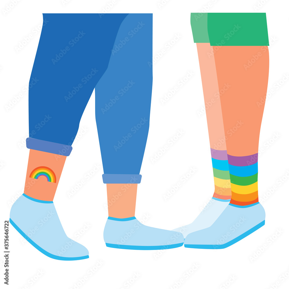 Feet of gay or lgbtq couple as homosexuality and tolerance concept ...