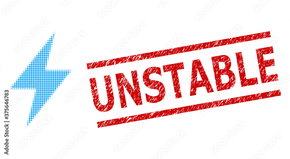 Electric strike halftone dotted vector and Unstable rubber stamp. Stamp ...