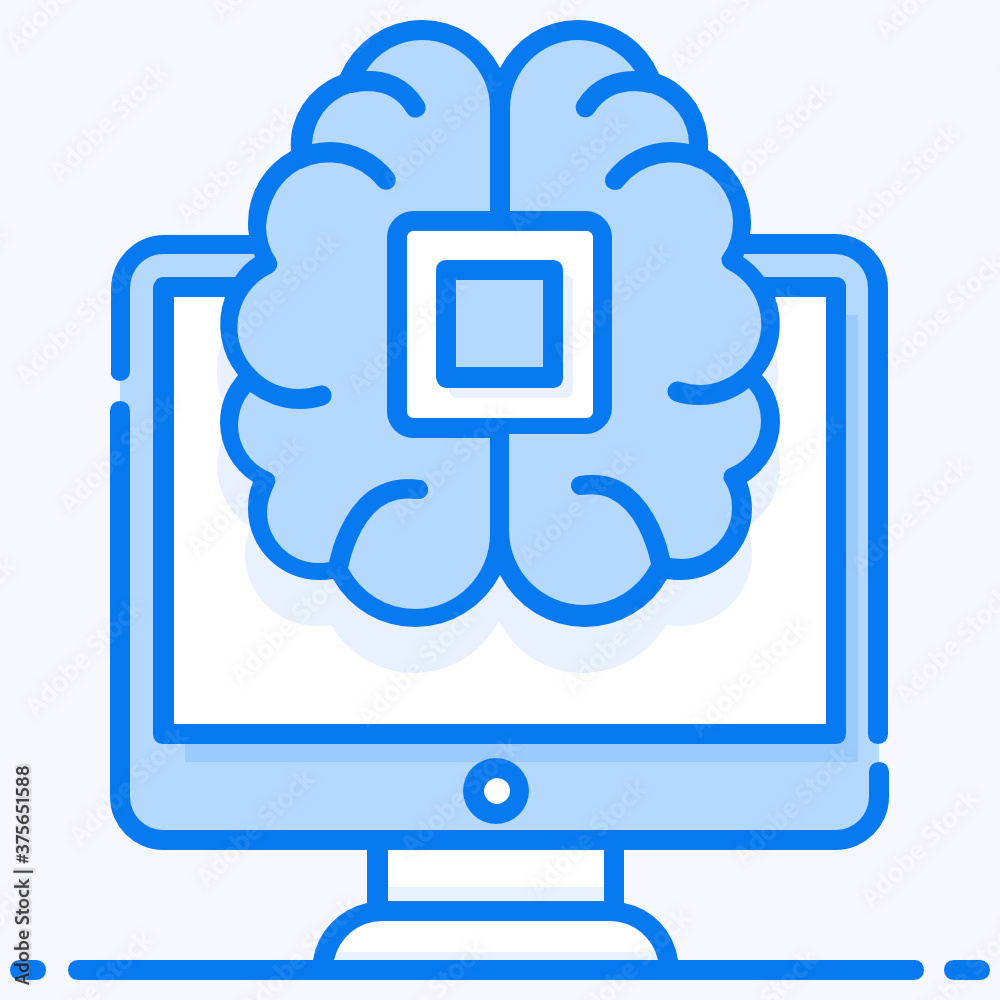 Brain computer interface vector, bci in icon Stock Vector | Adobe Stock