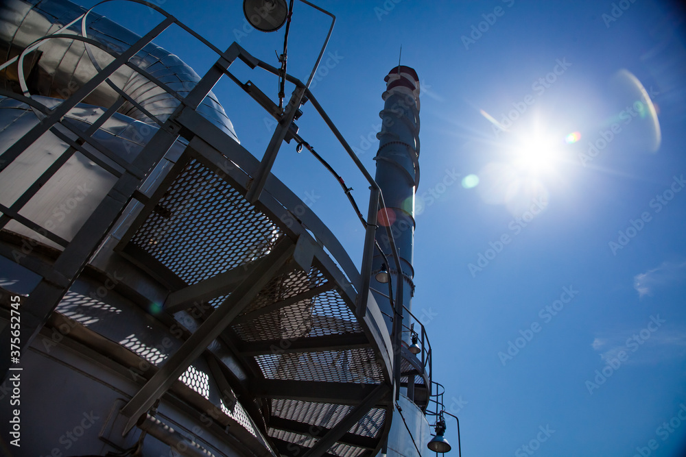 Sulphuric acid plant. Furnace for sulfur burning for dioxide and ...