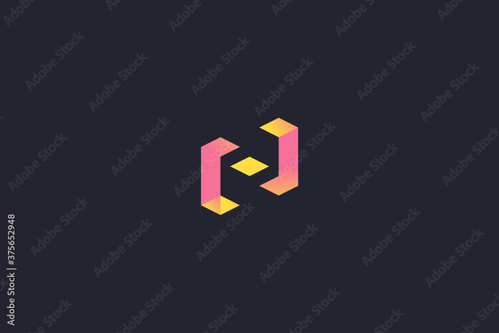 Technology Letter H Logo Abstract Whimsical Monogram Stock Vector ...