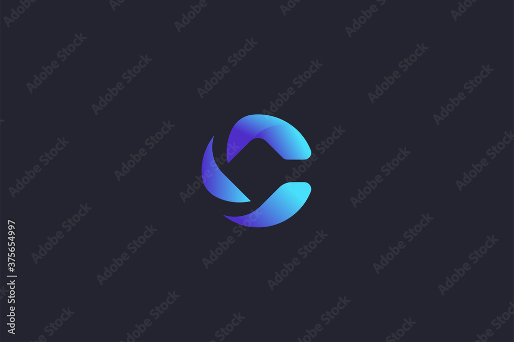 Technology Letter C Logo Abstract Whimsical Monogram Stock Vector ...